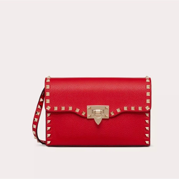 Valentino Garavani | Bags | Valentino Small Rock Stud Red Handbagcross ...
